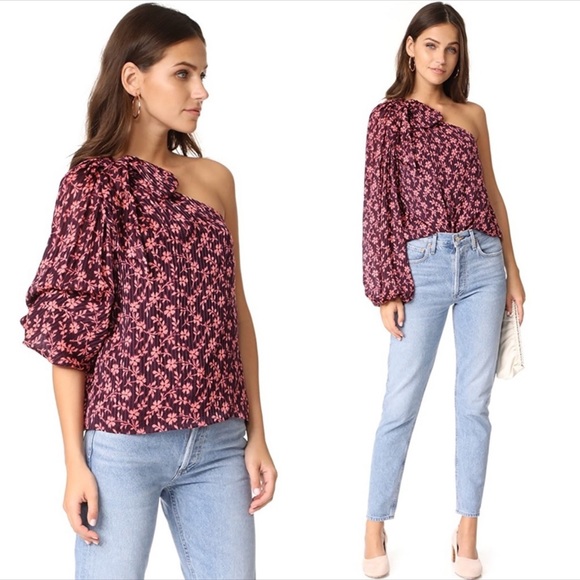 Ulla Johnson | Tops | Ulla Johnson Enid Floral One Shoulder Blouse Sz 2 ...